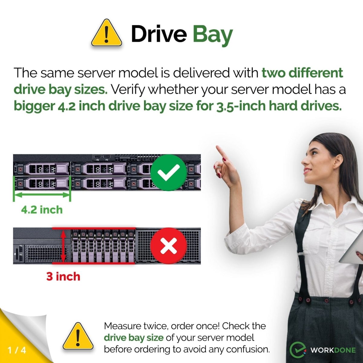 12-PACK 3.5" Drive Caddy - Dell Poweredge 0KG1CH Compatible – WORKDONE ...